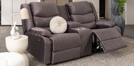 Sofá 2 Plazas Con Reclinables Eléctricos Milan Gris