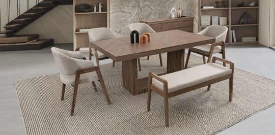 Comedor Rectangular Donna Café 6 Piezas