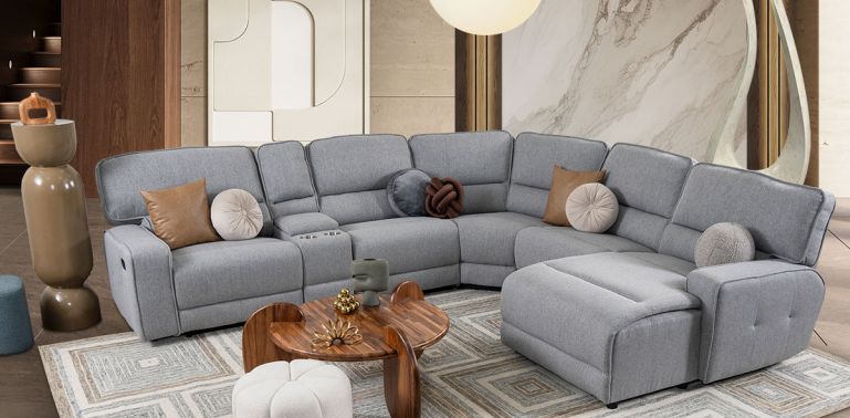 Sala Seccional Reclinable Jordán PL Gris